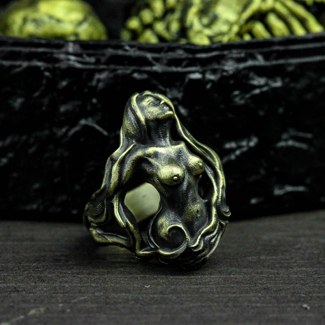 Nude Woman Silver Ringnude Girl Ringgoddess Ringbohemian - Etsy