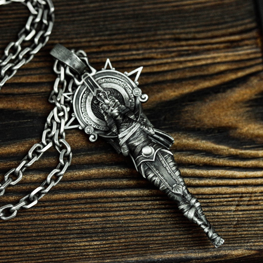 Egyptian Mummy 925 Sterling Silver Pendant Necklace, Mummy Sun Goddess ...