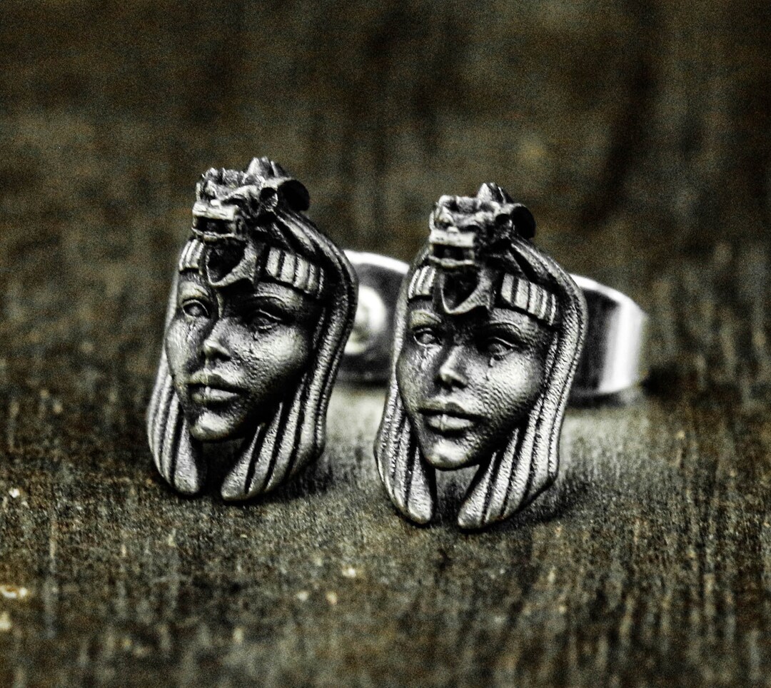 Crying Goddess Earrings: 925 Silver Ancient Egyptian Pharaoh Design - Etsy