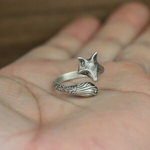 925 Sterling Silver Fox Ring, Silver Fox Jewelry, Animal Ring, Wildlife ...