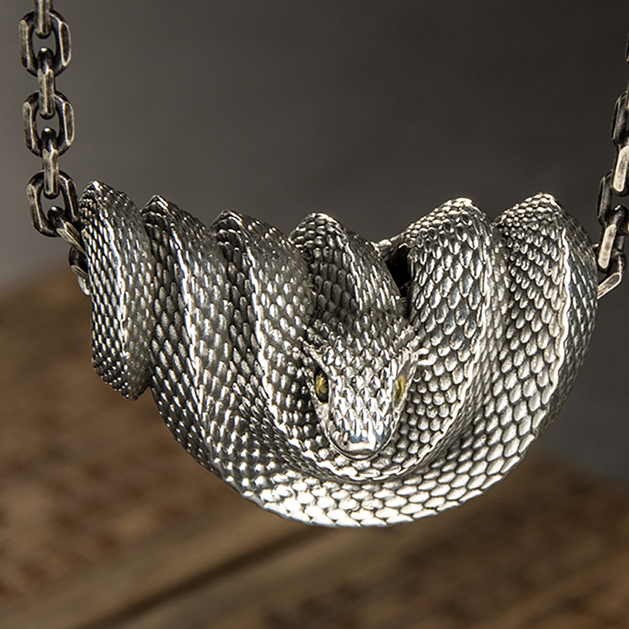 925 Sterling Silver Snake Pendant Retro Snake Necklace Snake | Etsy