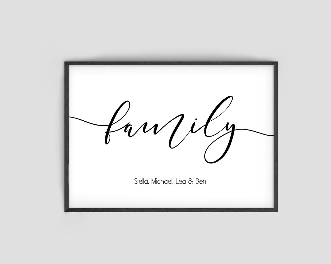 Personalized Family Poster Names Posters Indentation - Etsy