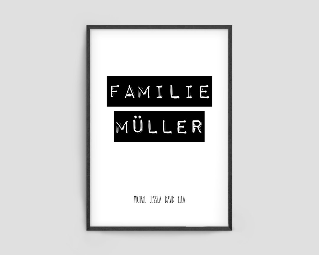Personalized Family Poster Names Posters Indentation Family Living Room ...