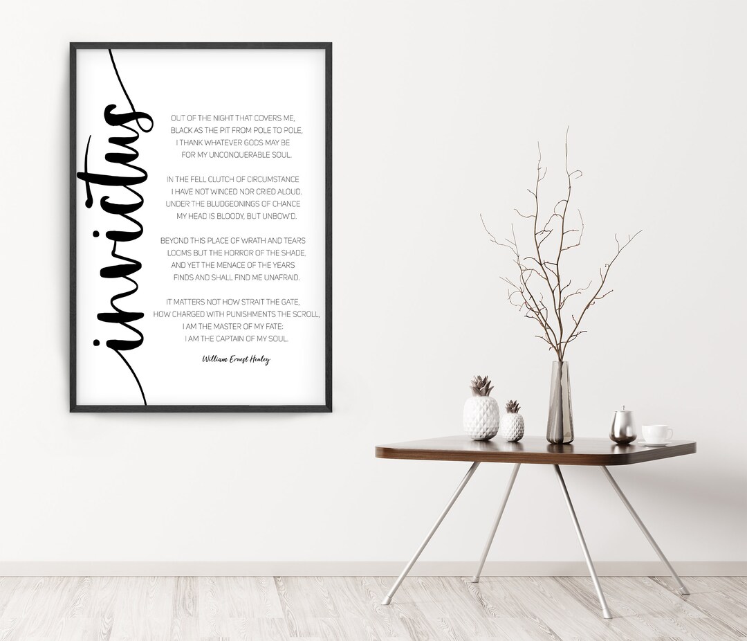 Invictus poème de William Ernest Henley affiche impression - Etsy France
