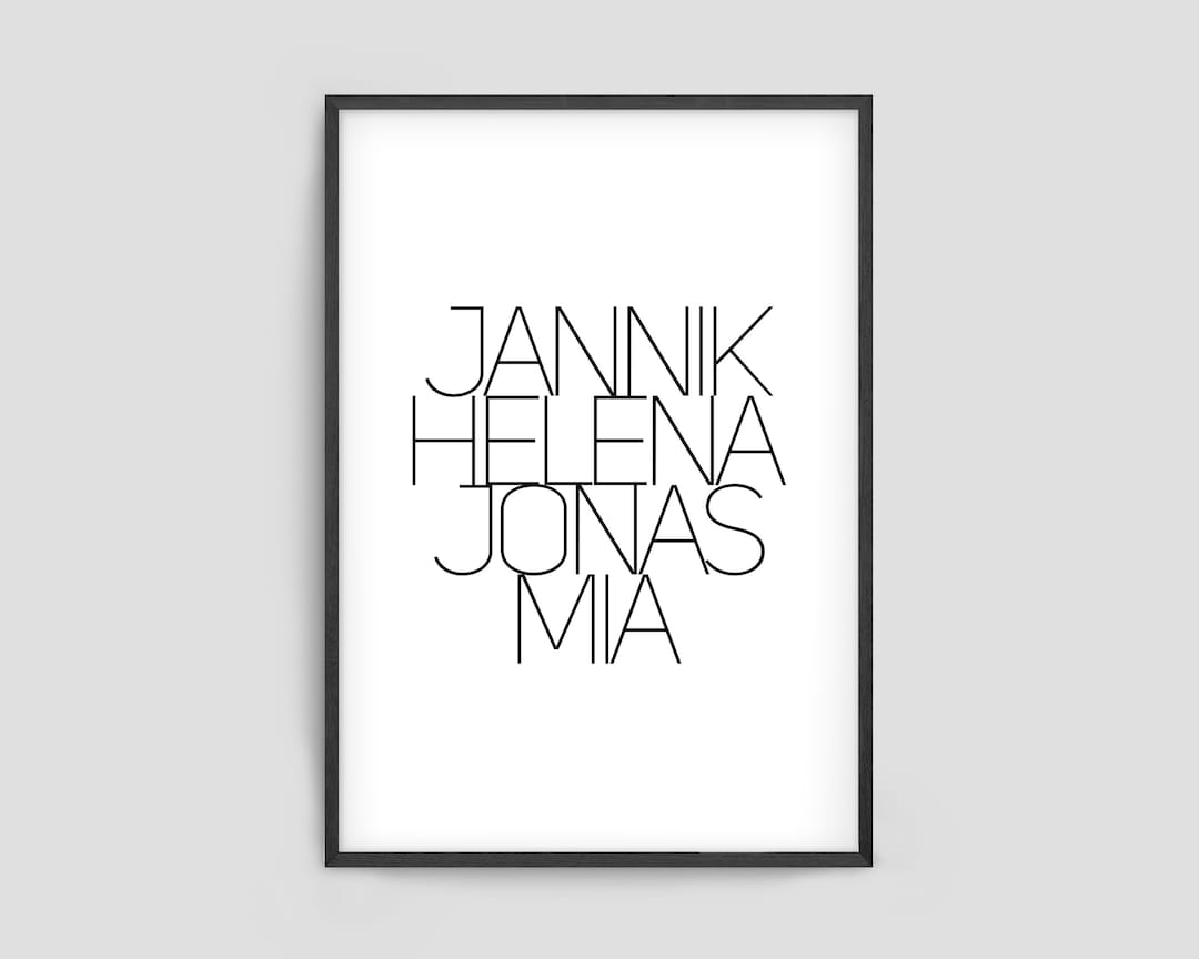 Personalized Family Poster Names Posters Indentation - Etsy