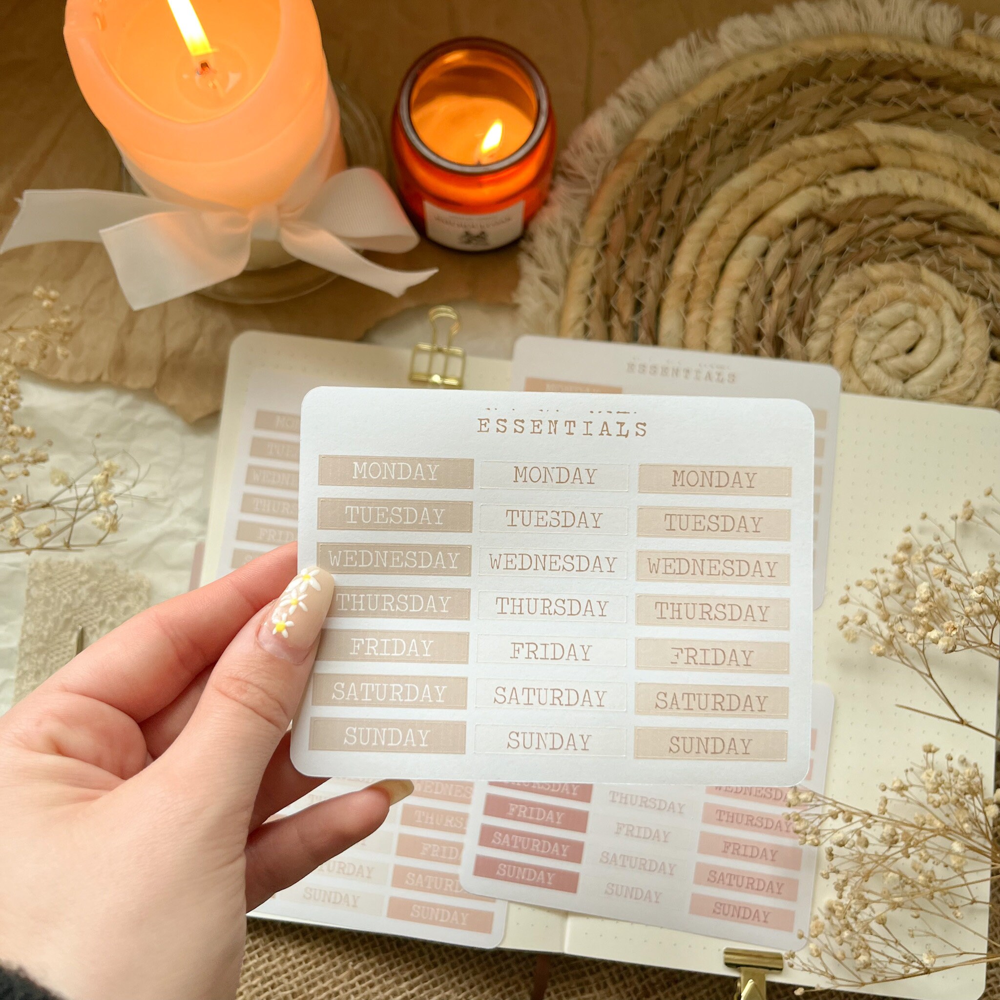 Days of the Week Planner Essentials Sticker Sheet - Etsy