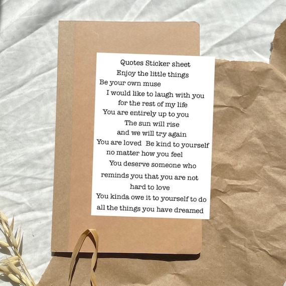 Quotes Types Mini Sticker Sheet for Your Journal Scrapbook | Etsy