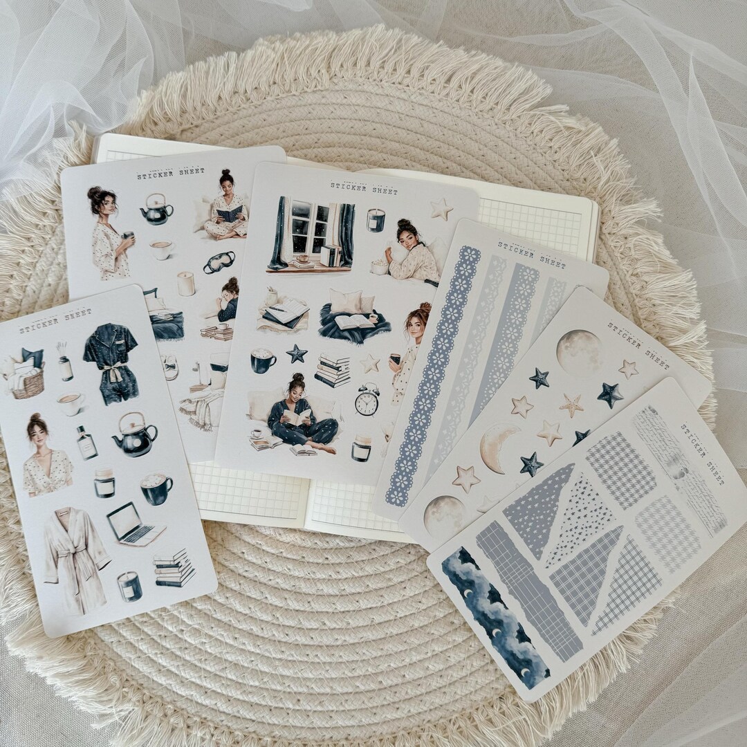 Cozy Evening Sticker Sheet, Journal Supplies, Planner Sticker, Sticker ...