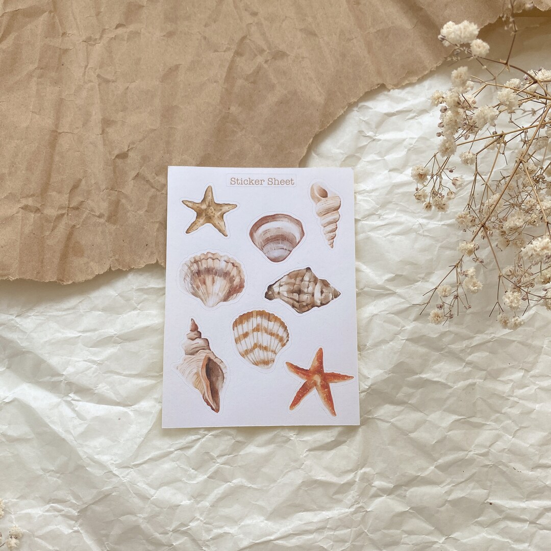 Seeshells on the Beach Sticker Sheet for Journaling and Penpaling - Etsy