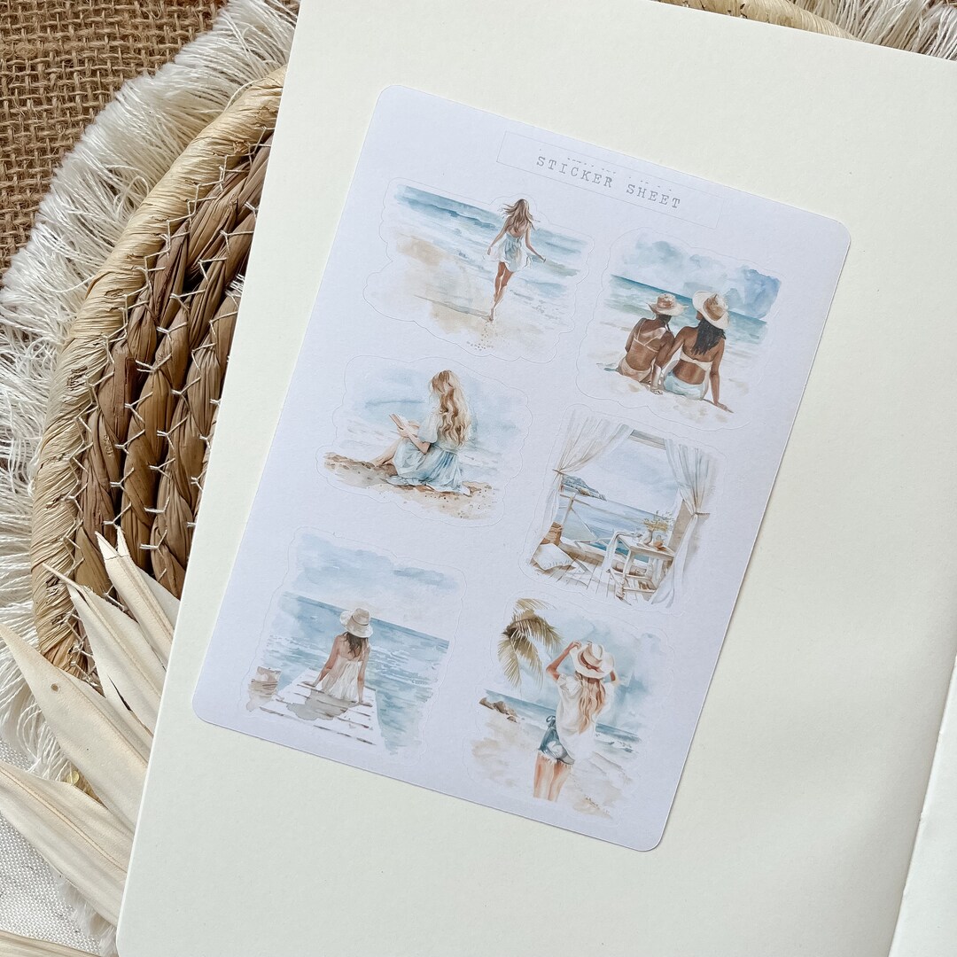 Costal Living Beach Day Sticker Sheet, Journaling Sticker, Summer Girls ...