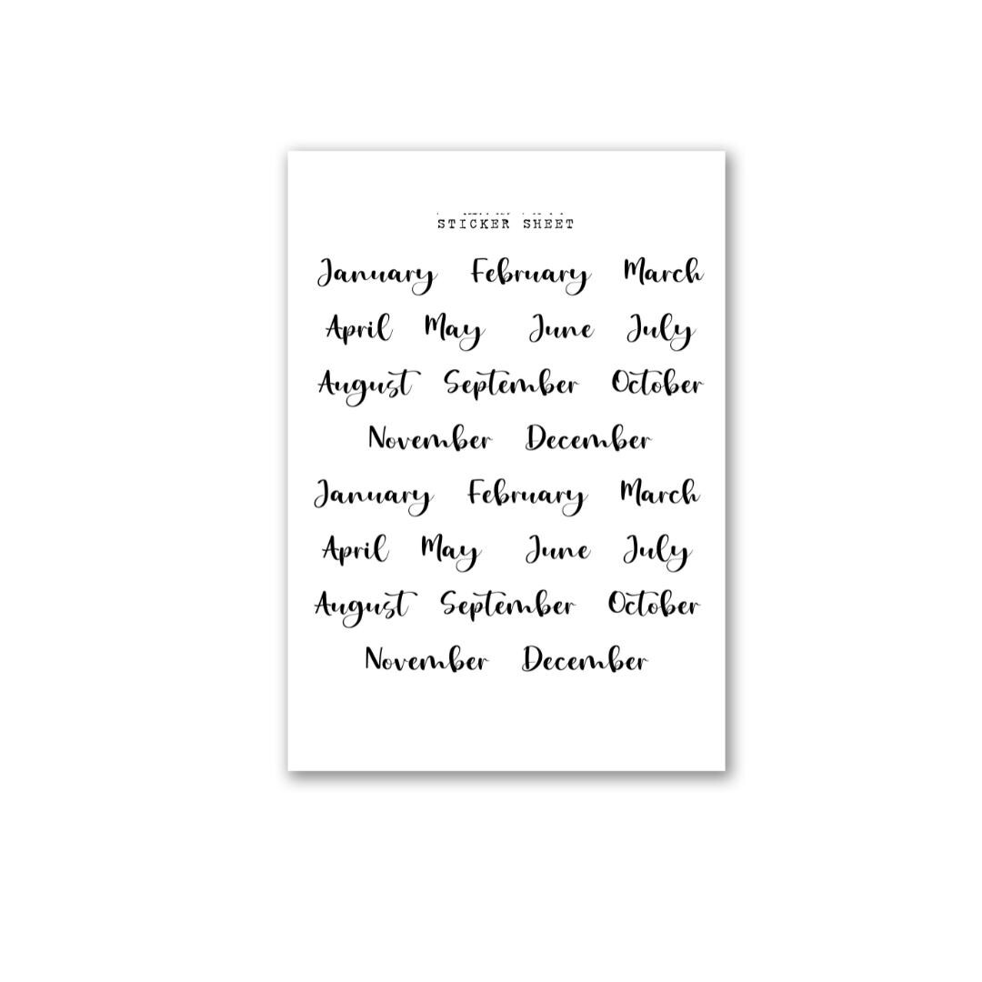 Lettered Monthly Headers Sticker Sheet, Functional Planner Sticker ...