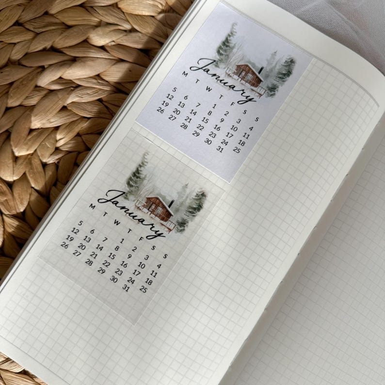 2026 Mini Icon Calendars Die Cut Calendar Stickers, 12 Mini Calendar ...