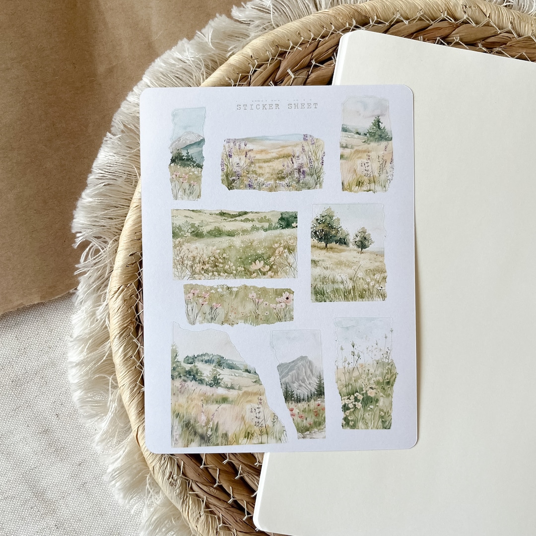 Countryside Paper Scraps Sticker Sheet, Journaling Sticker, Spring ...