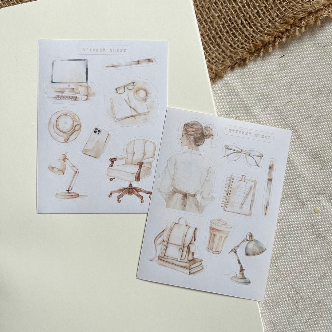 Office Girls Mini Sticker Sheet, Journaling Stickers, Planner Stickers ...