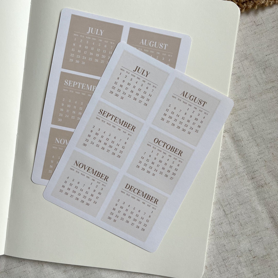 2024 Monthly Overview Sticker Sheet, Journaling Sticker, Planner ...
