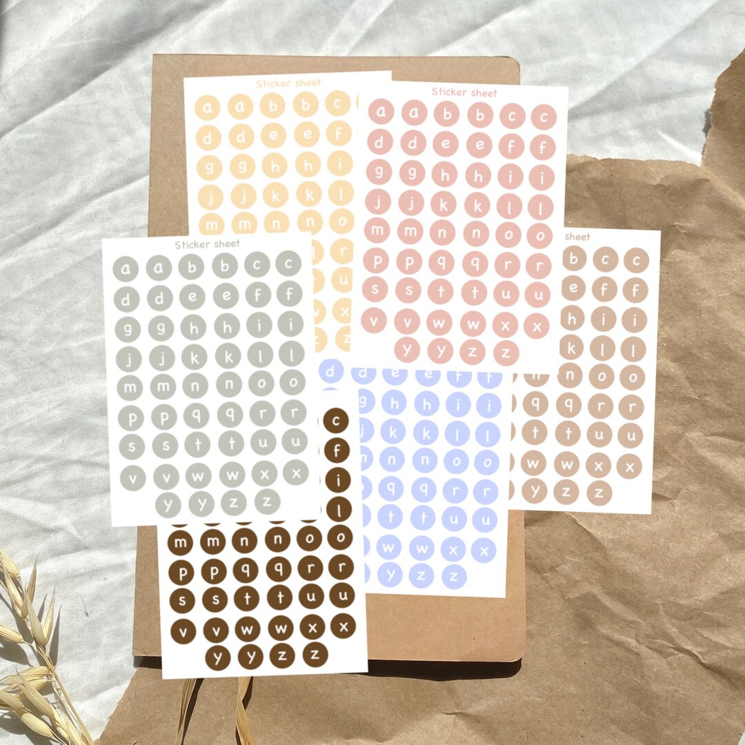 Alphabet Circle Sticker Sheet for Journaling or Penpaling - Etsy UK