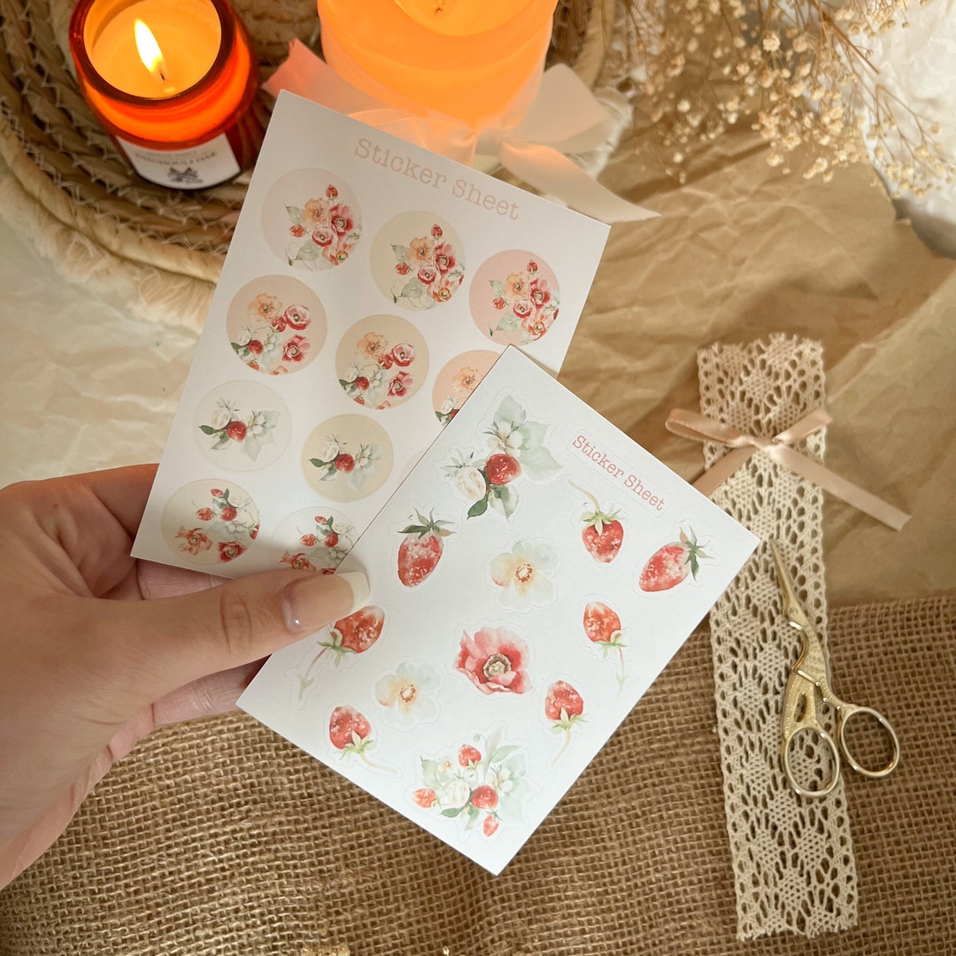 Poppy Sticker and Dot Deco Sticker Sheet Poppy Stickers, Summer ...