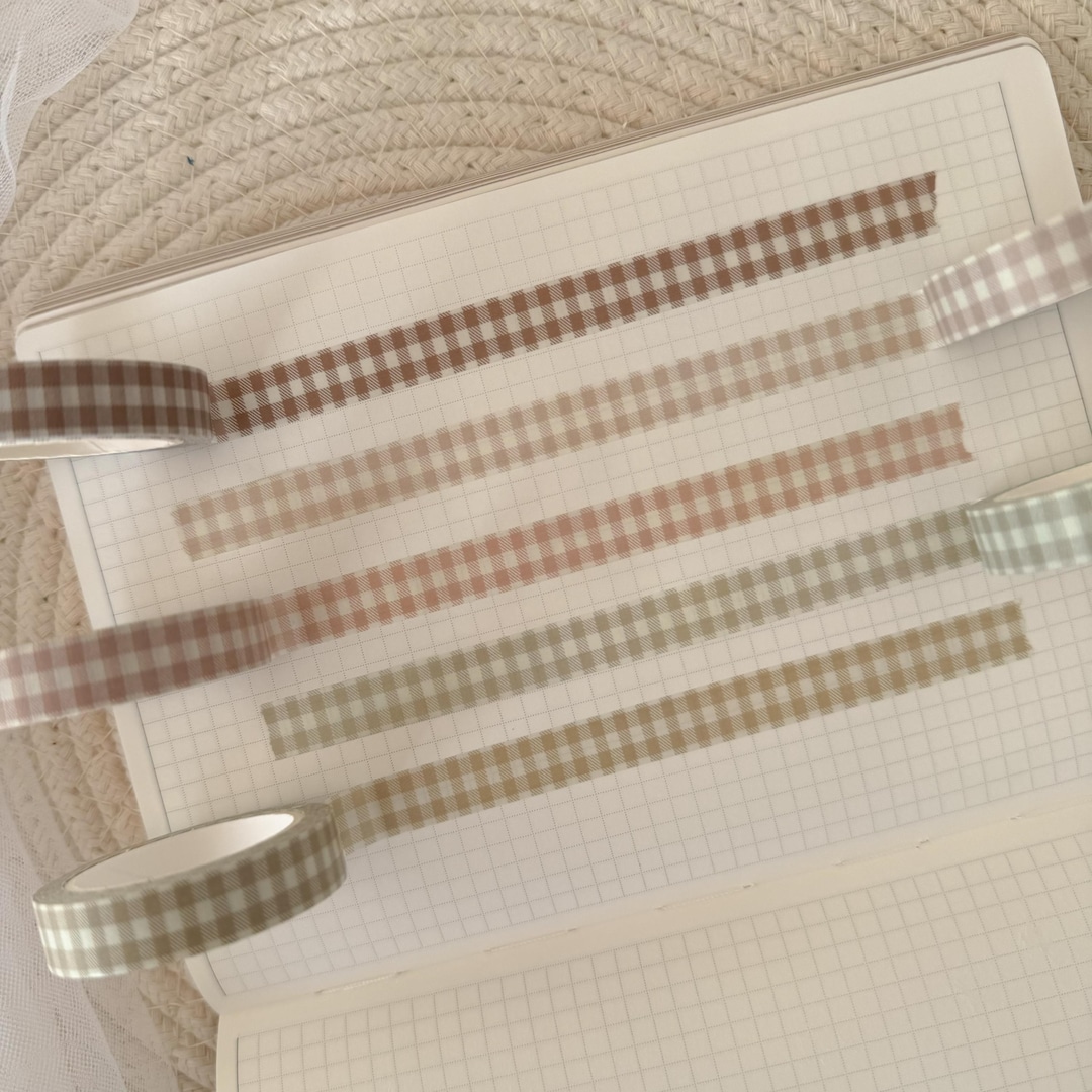10mm Soft Colored Gingham Grid Washi Tape, Masking Tape, Grid Washi ...