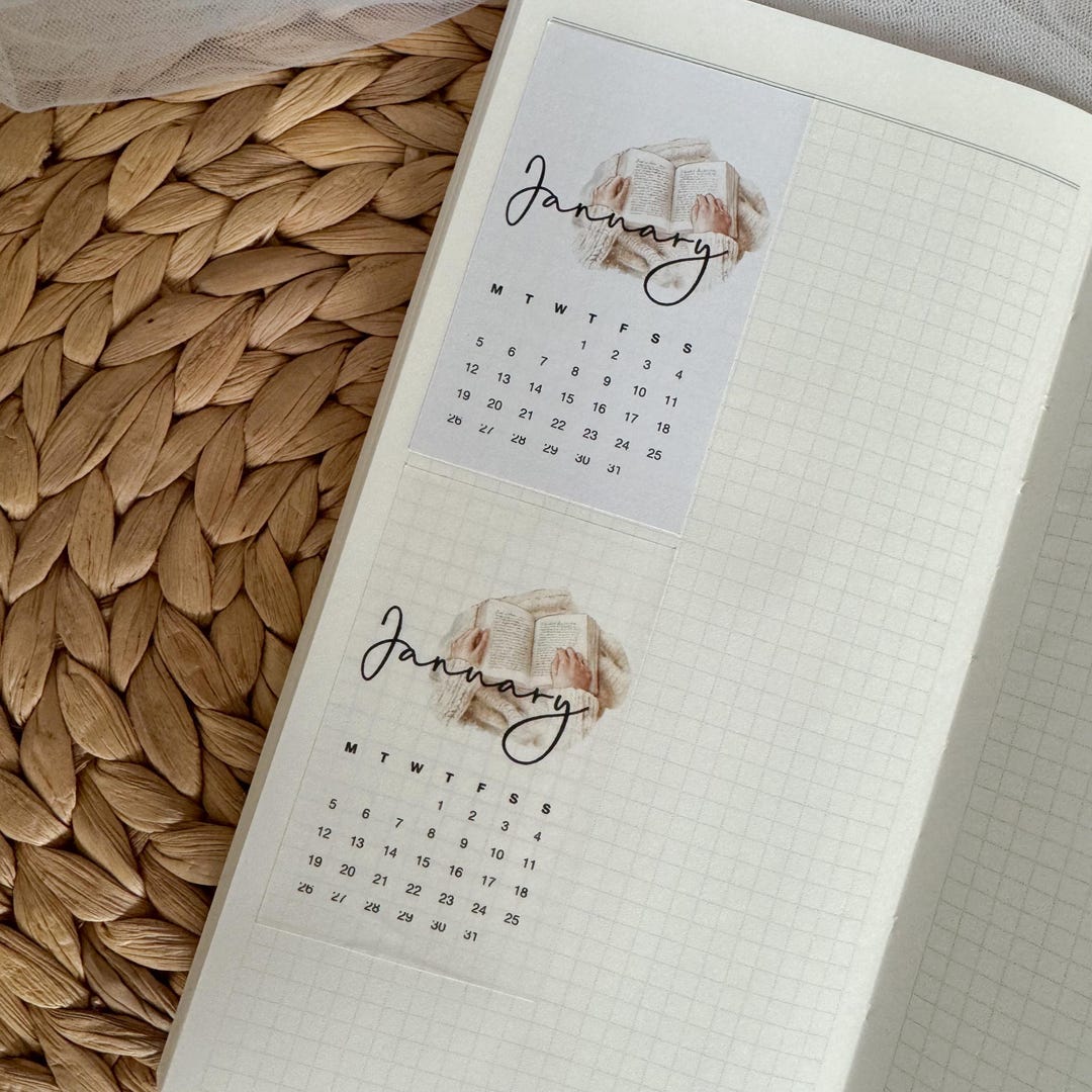 2026 Mini Icon Calendars Die Cut Calendar Stickers, 12 Mini Calendar ...
