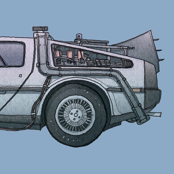 Delorean Time Machine Side View