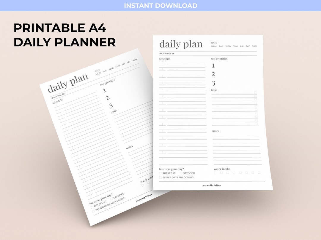 Daily Planner, Printable Planner, Work From Home Planner, Instant ...