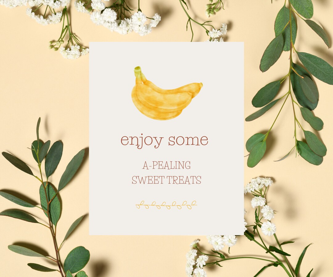Printable Banana Treat Table Sign | Banana First Birthday for Boys and ...