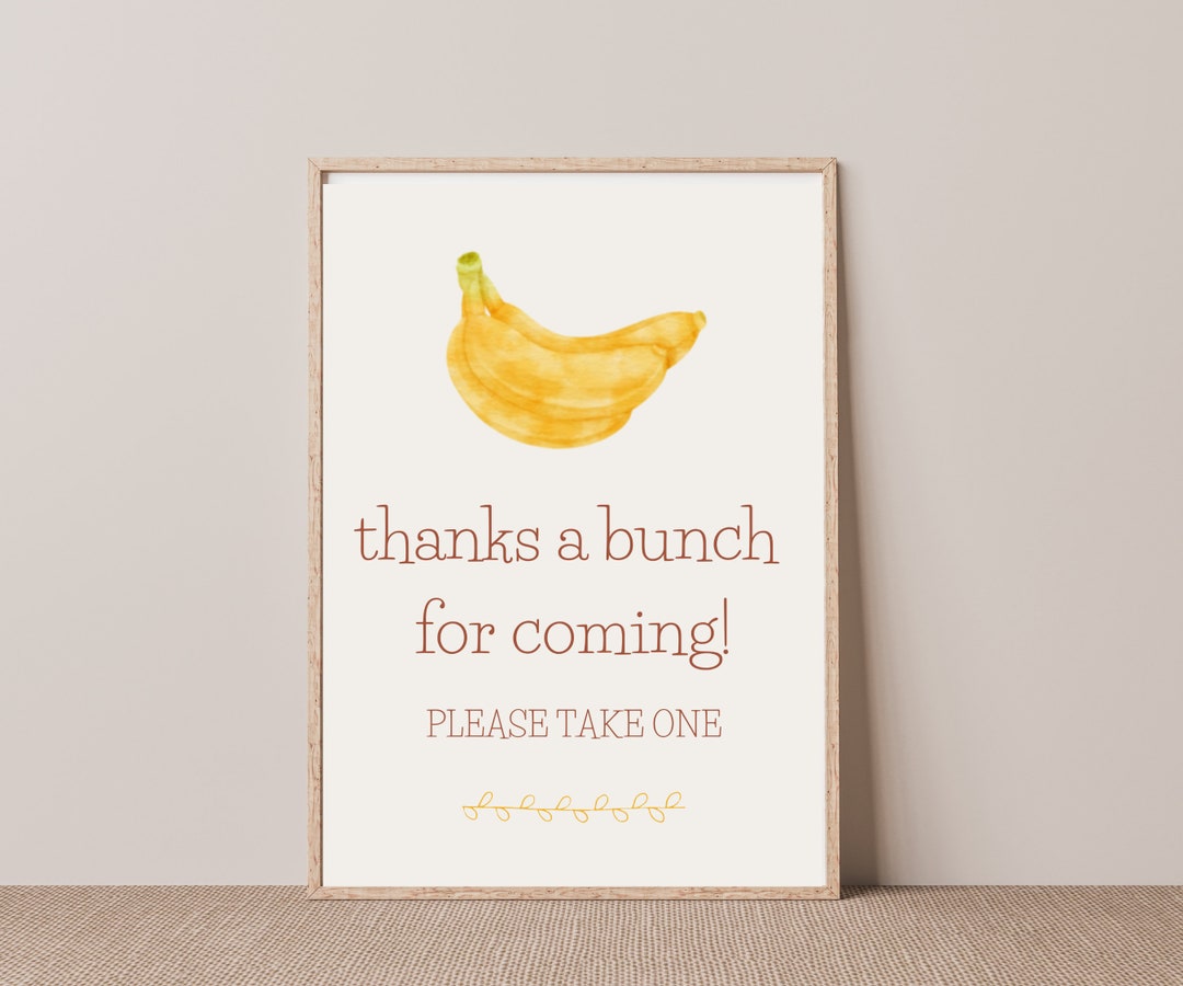 Printable Banana Favors Sign | Banana First Birthday for Boys and Girls ...