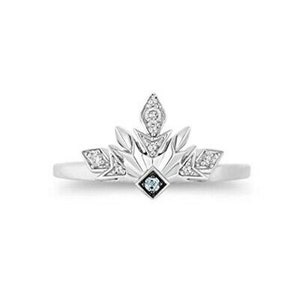 Enchanted Disney Frozen 2 Elsa Snowflake Engagement Ring/ 925 Sterling ...