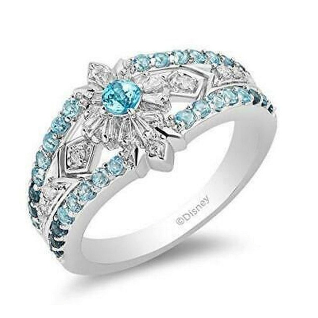 Enchanted Disney Frozen Elsa Anillo de moda Anillo de compromiso Plata ...