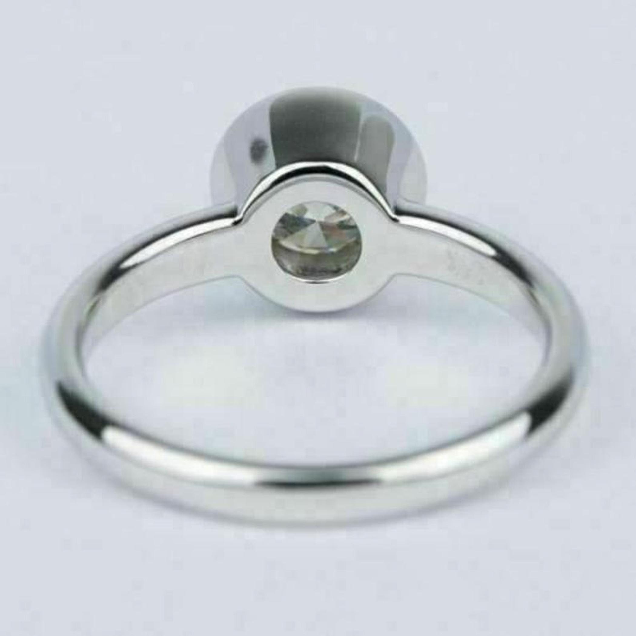 Bezel Set One Solitaire Ring/ 2 CT Round Cut 6mm White - Etsy