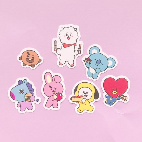 BTS BT21 Sticker Decal Deco Set 4 BTS Stickerbt21 Sticker - Etsy
