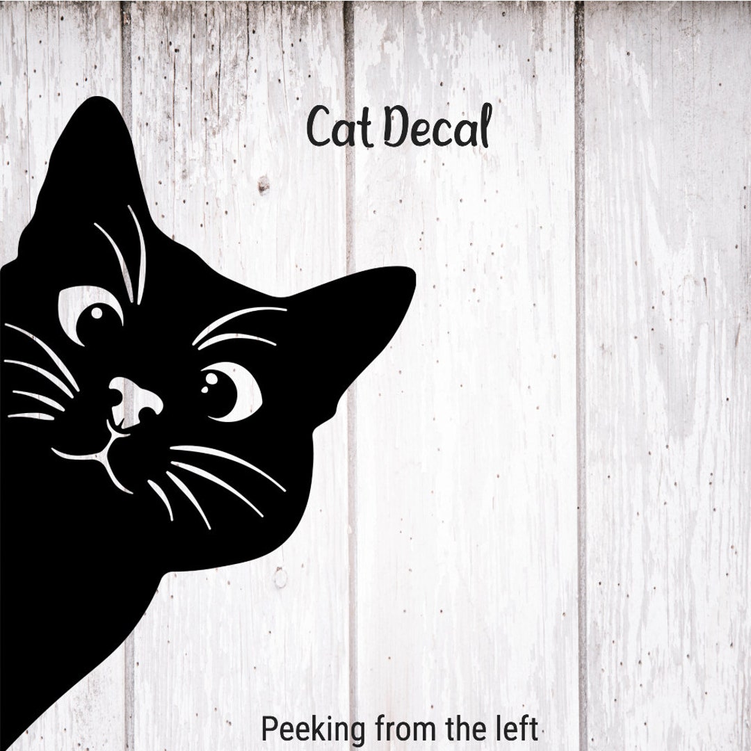 Cat Decal, Peeking Cat Decal, Window Decal, Car Decal, Tumbler Decal ...