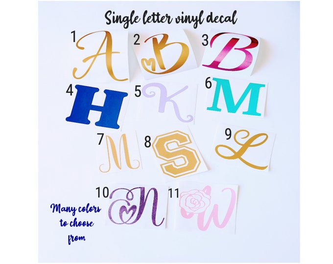 Single Letter Decal, Letter Vinyl Decal, Laptop Decal, Monogram Decal ...