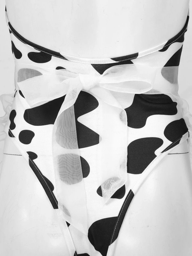 Sexy Cow Print Maid Costume Anime Cosplay Outfit Etsy