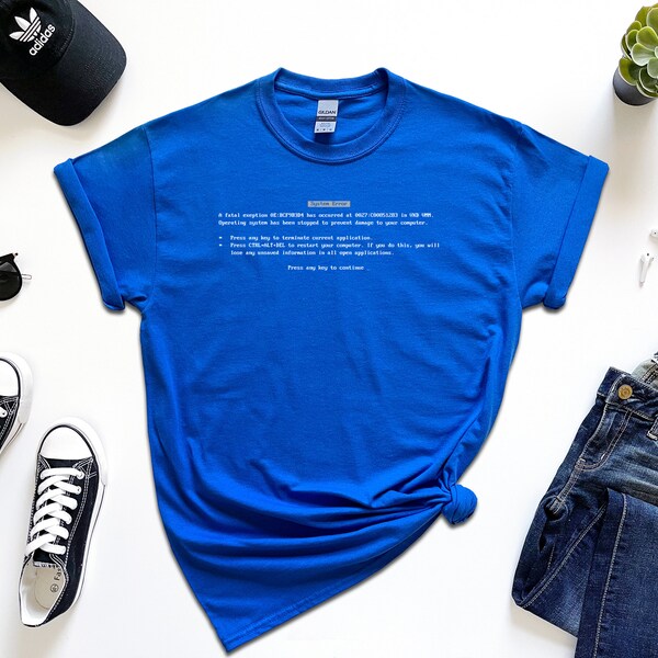 Blue Screen of Death Shirt - Etsy