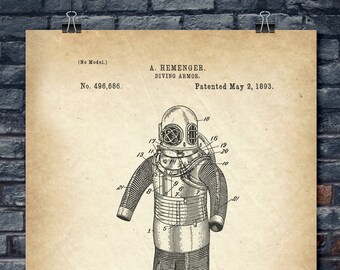 Retro Diving Poster - Etsy