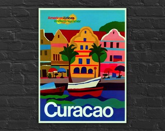 Travel Poster Curacao - Etsy
