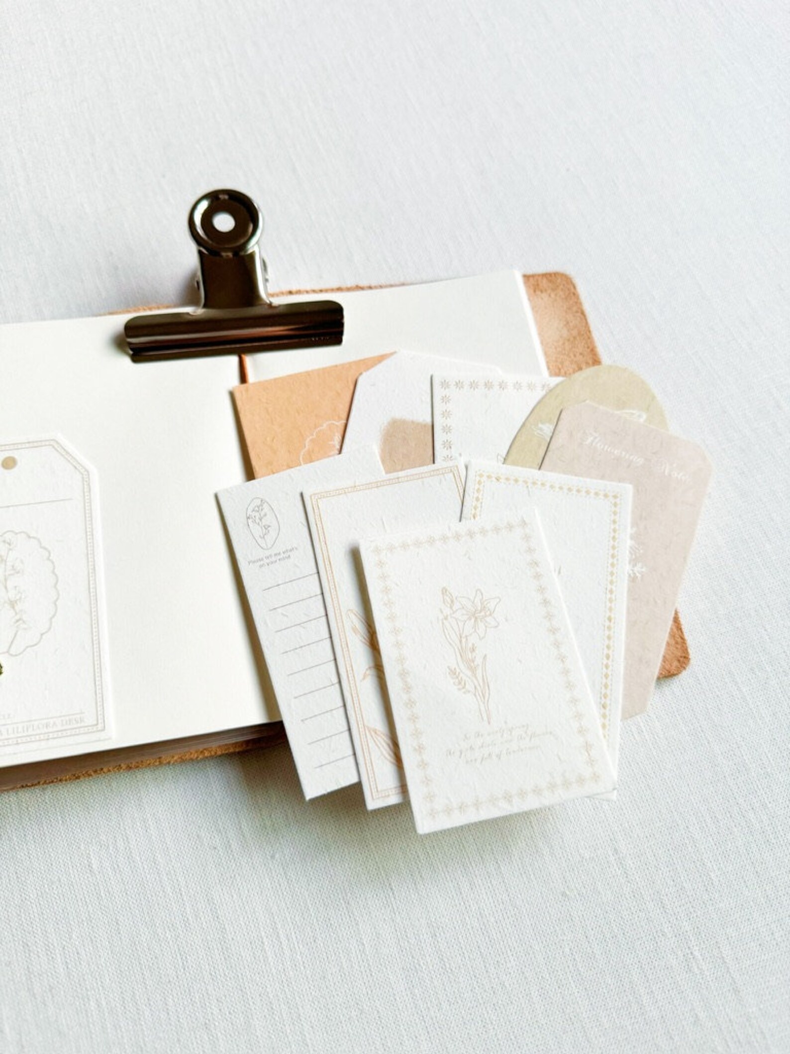 Vintage Neutral Floral Journaling Cards - Handmade Paper - Planner ...