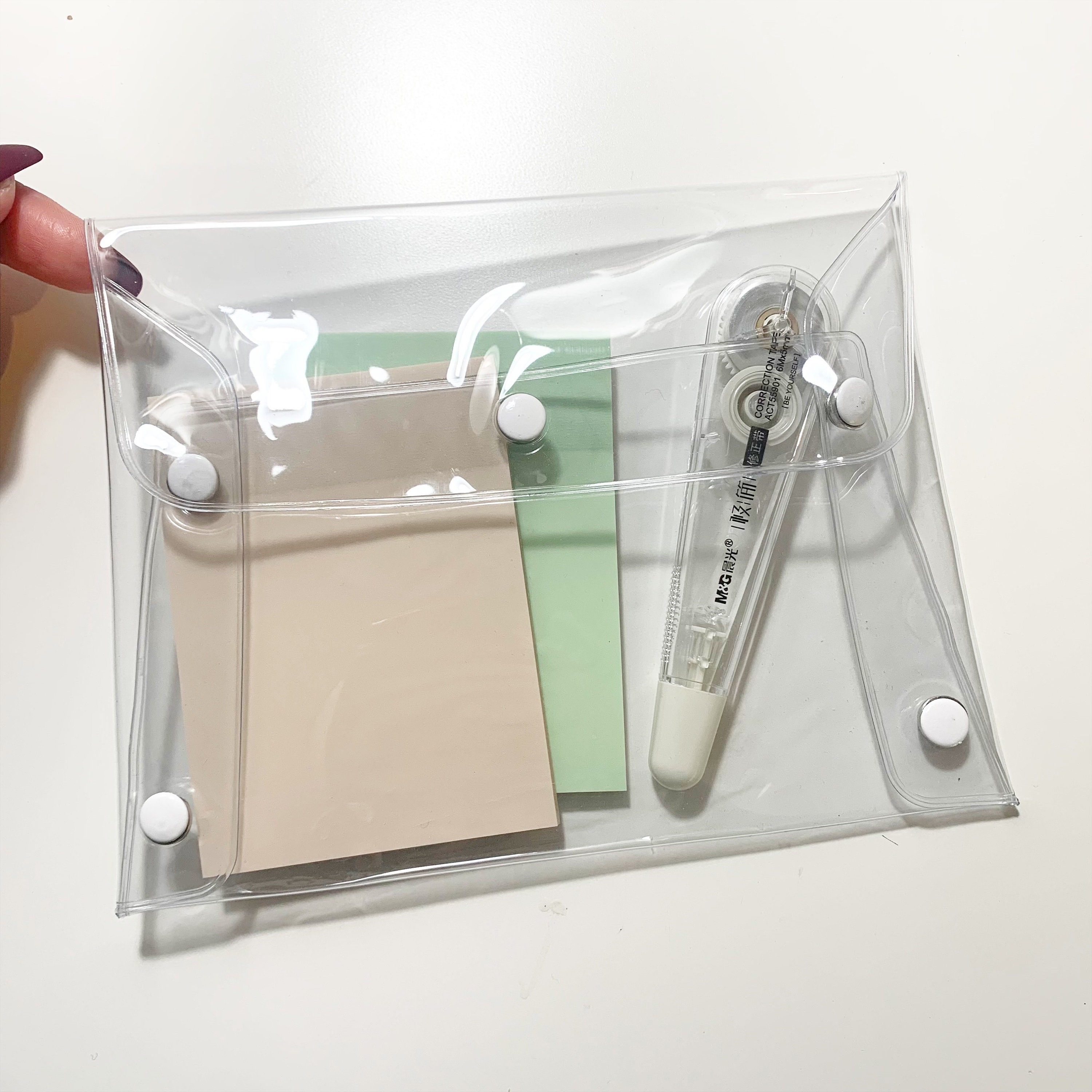 Handmade Transparent Stationery Pouch – Minimal Planner Supplies - Etsy