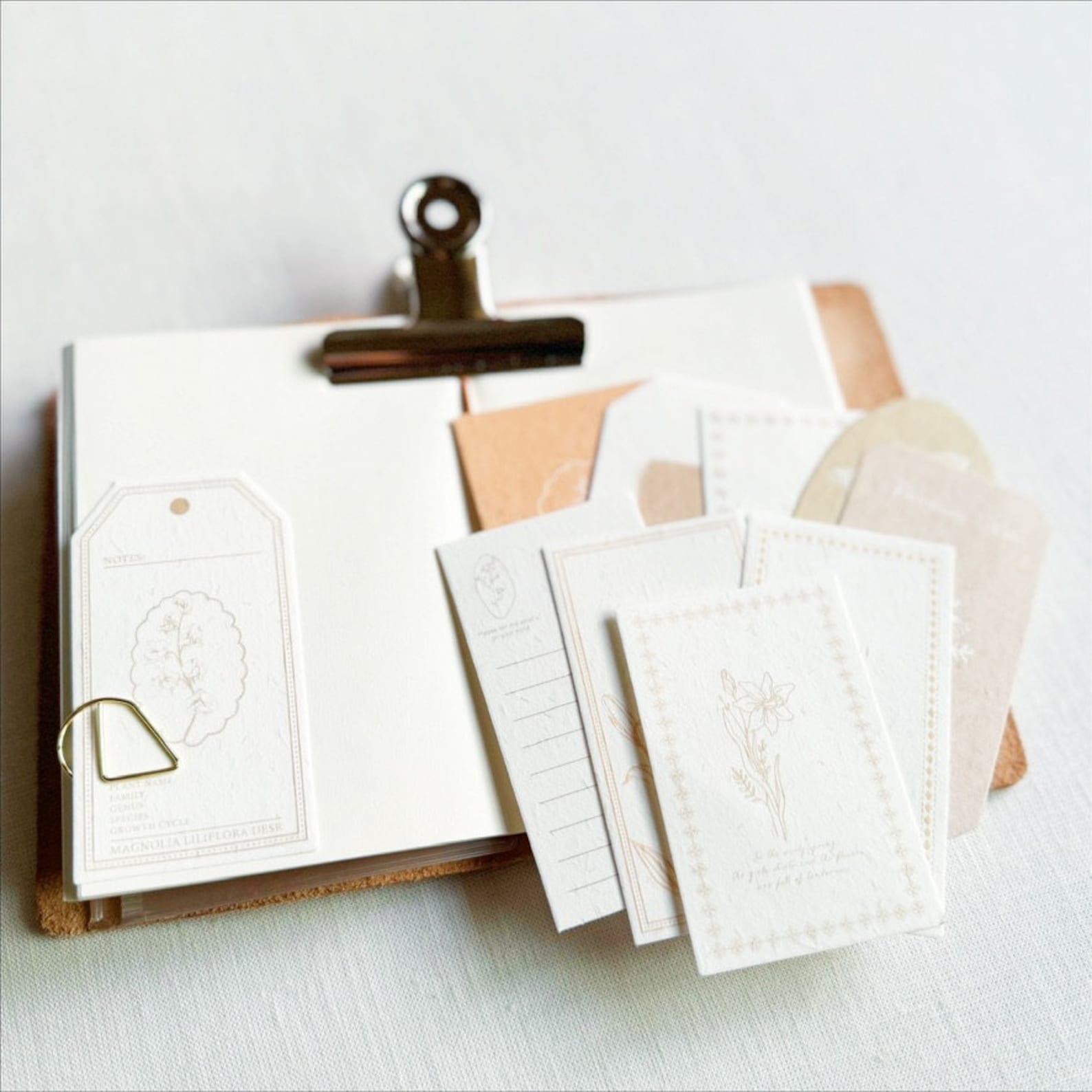 Vintage Neutral Floral Journaling Cards - Handmade Paper - Planner ...