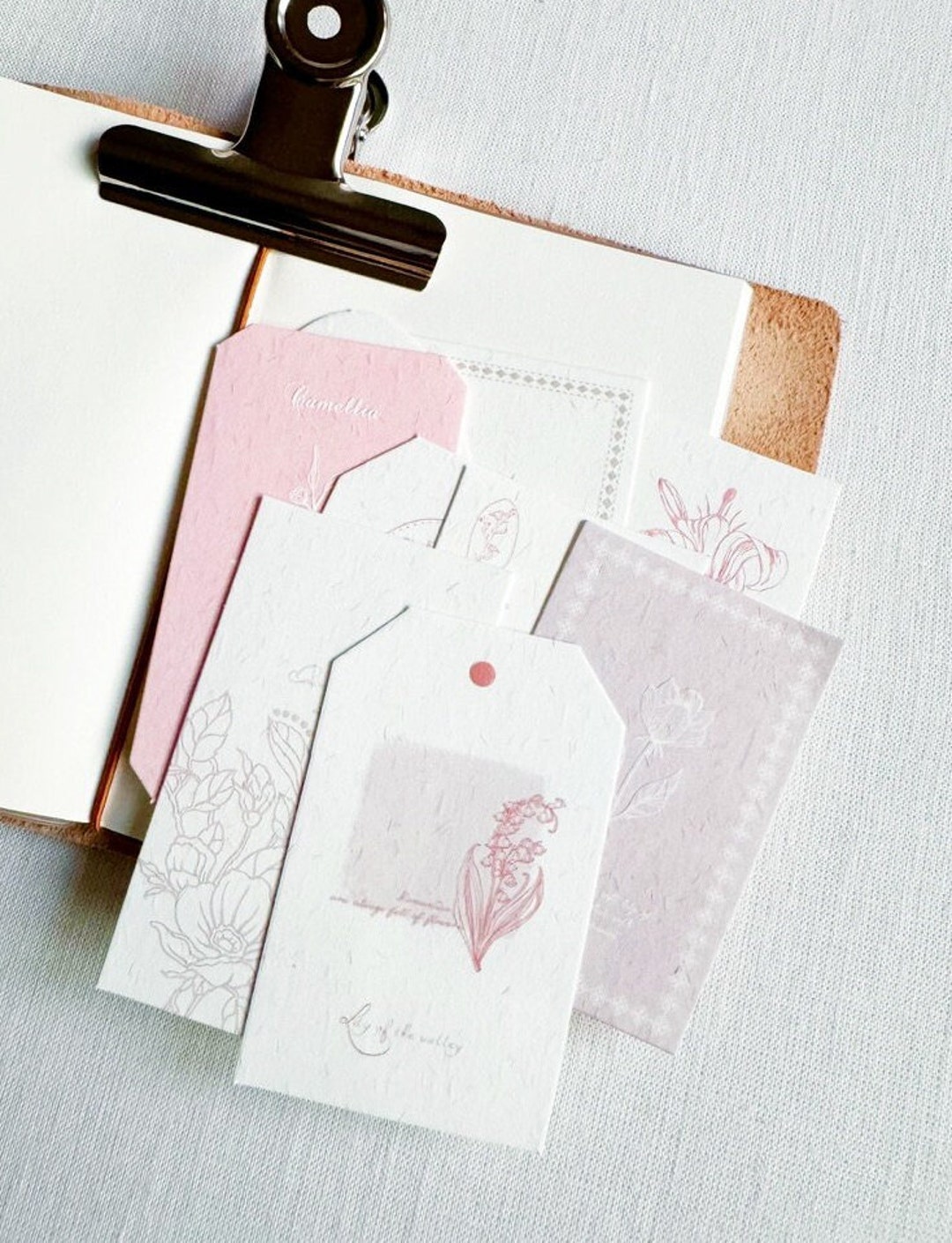 Vintage Blushing Floral Journaling Cards - Handmade Paper - Planner ...
