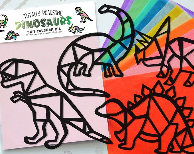 Dinosaur Suncatcher Kit, Kids Craft Kit - Children's Sun Catcher Set ...
