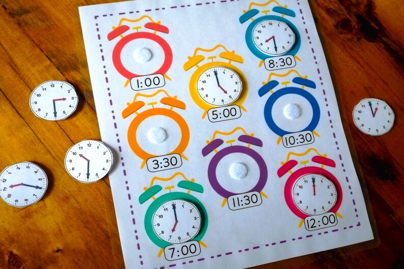 Learn to Tell Time Bundle, Printable Clock, Kids Learning Game ...