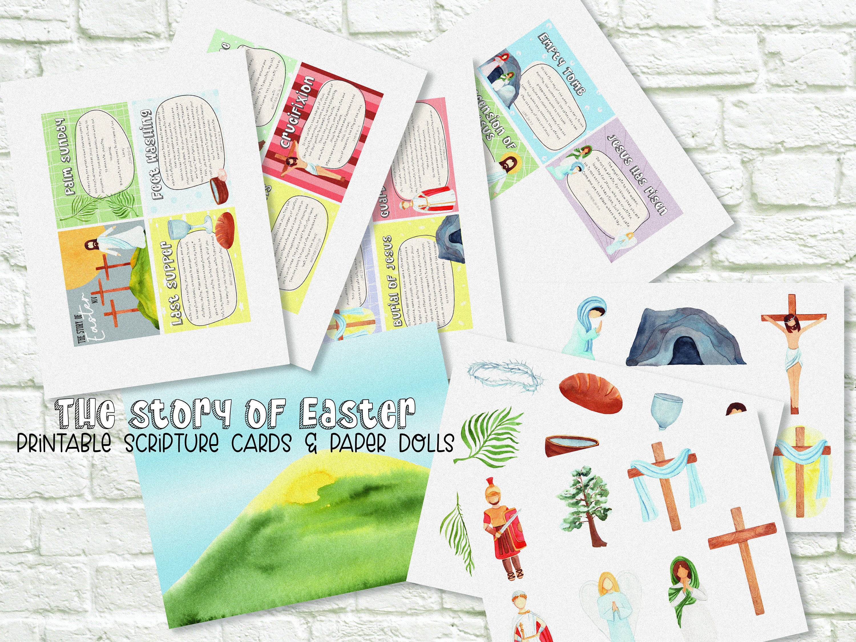 Easter Story Scripture Cards Christian Easter Kids Activity - Etsy