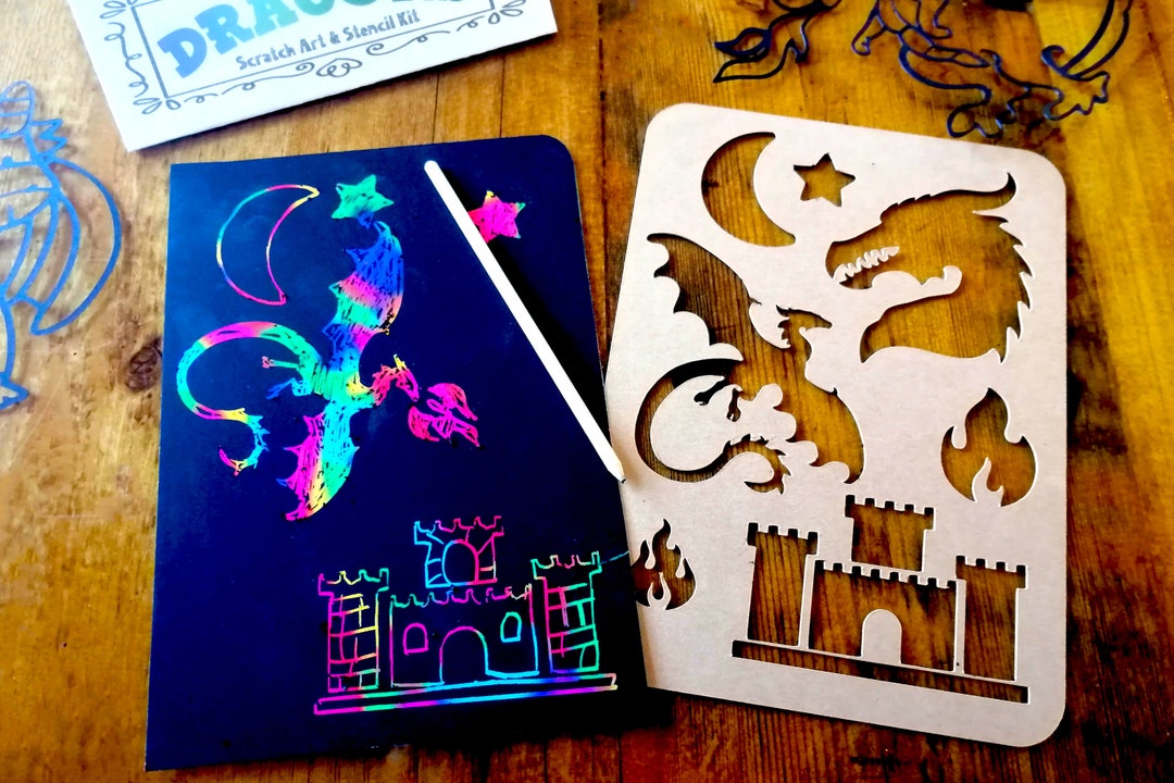 Dragon Craft Kit, Scratch Art Kit, Dragon Gift for Kids, Craft Set ...