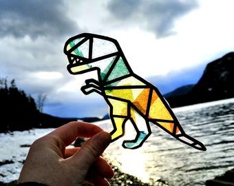 T Rex Stained Glass - Etsy