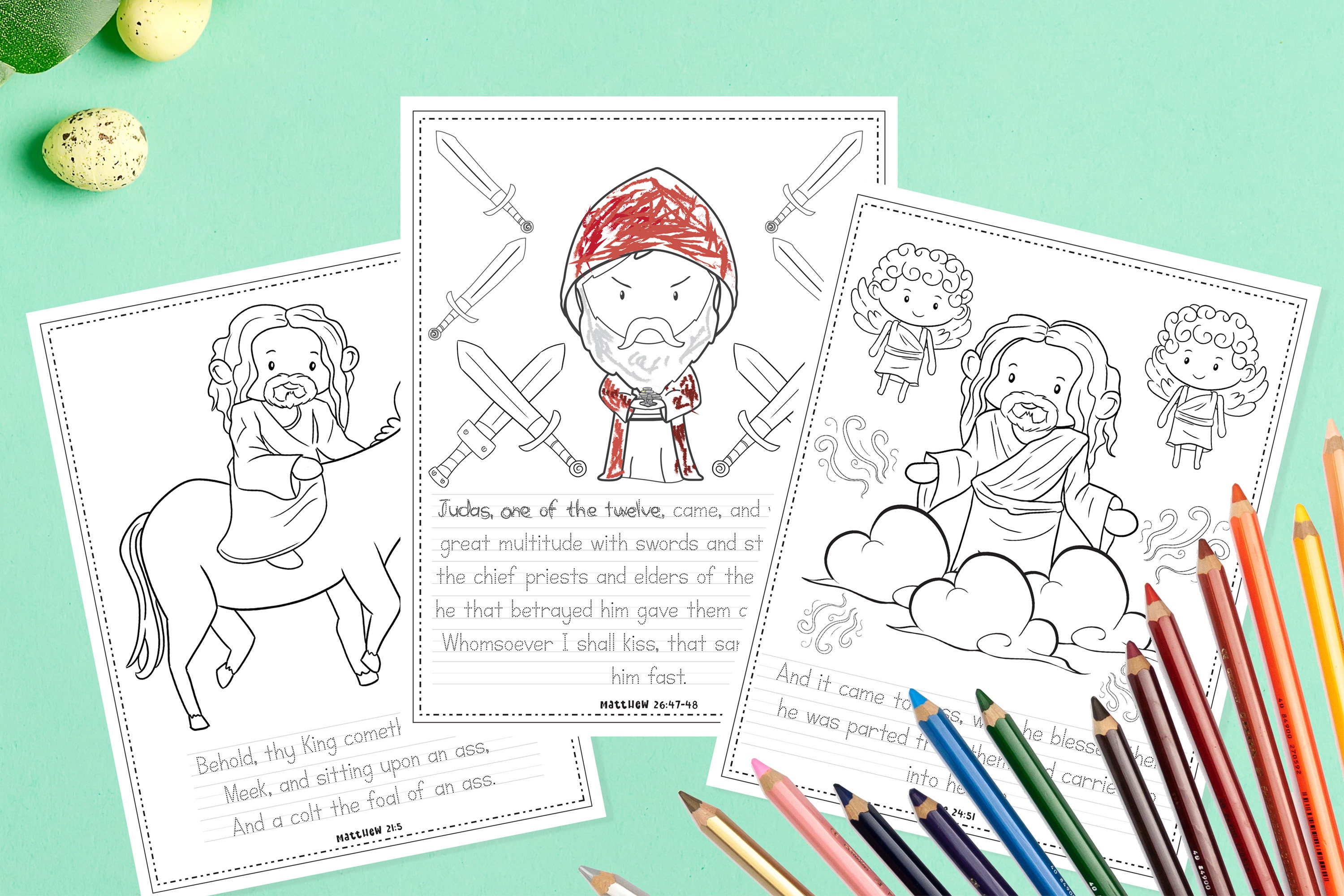 Printable Easter Story Coloring Pages, Christian Easter Story for Kids ...