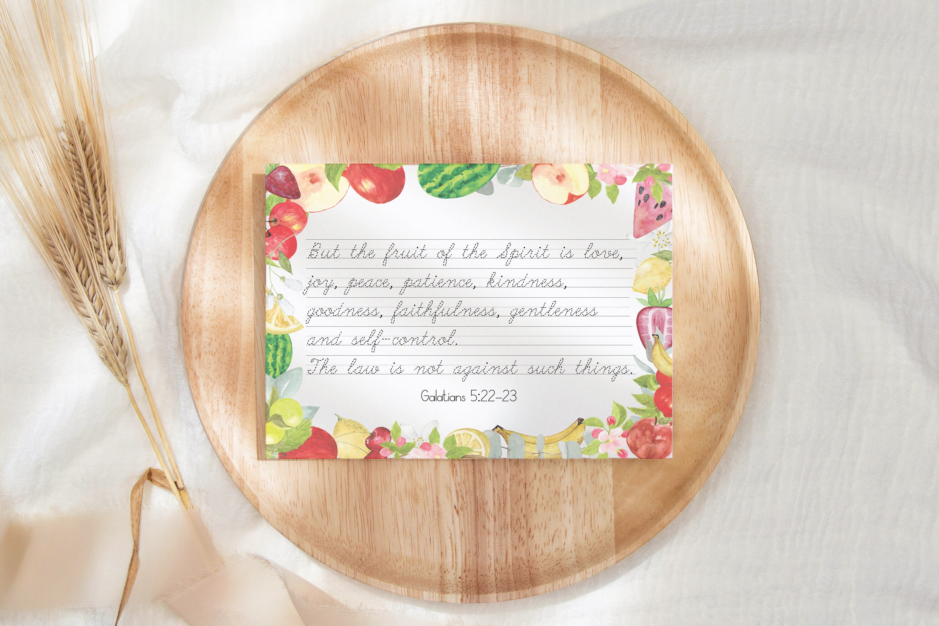 Fruit of the Spirit Memory Verse PDF Preschool Printable - Etsy