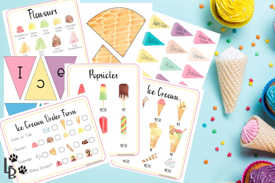 Ice Cream Pretend Play PDF Role Play Download Ice Cream Shop Printable ...