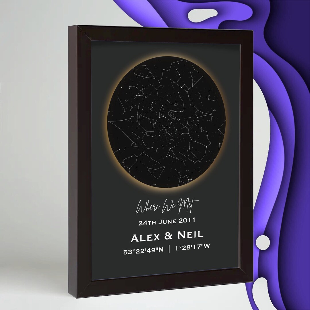 Classic Star Map - Where We Met - Birthday - New Baby - Anniversary ...